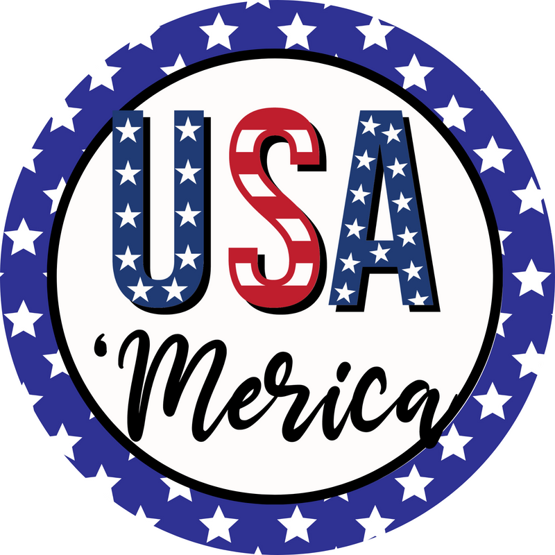 USA'Merica Metal Sign: Made In USA