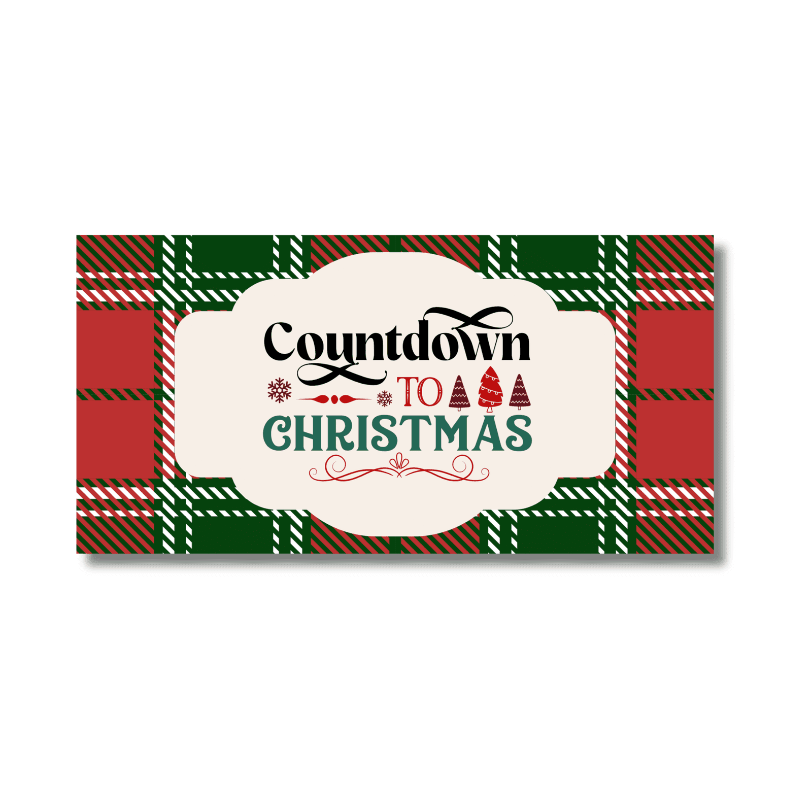 12 Inch X 6 Inch Rectangular Metal Sign: COUNTDOWN TO CHRISTMAS ...