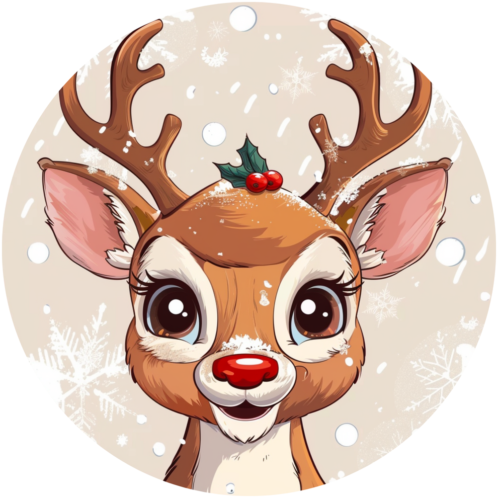 Reindeer Head Rudolf Accent Sign - Made in USA – BBCrafts.com
