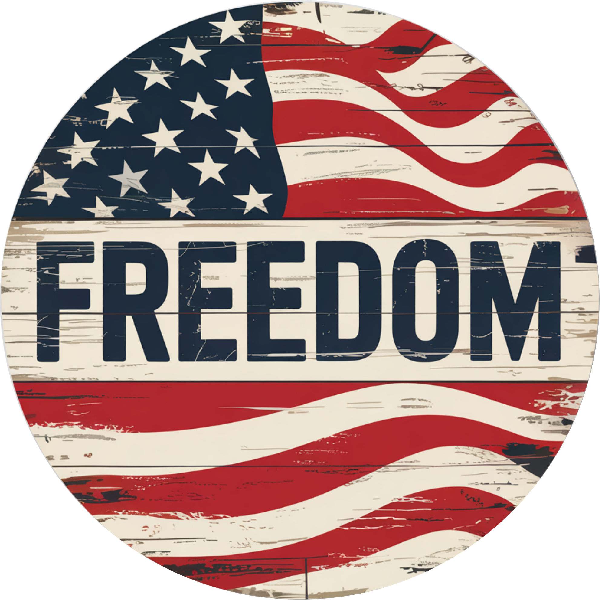 Freedom with American Flag Emblem Accent Sign - Made in USA – BBCrafts.com