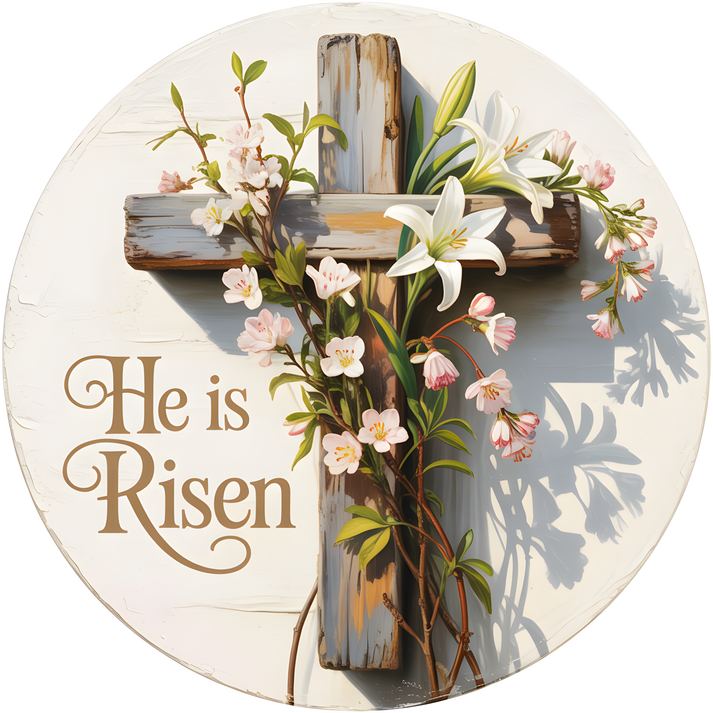 Easter Cross He Is Risen Accent Sign - Made in USA – BBCrafts.com