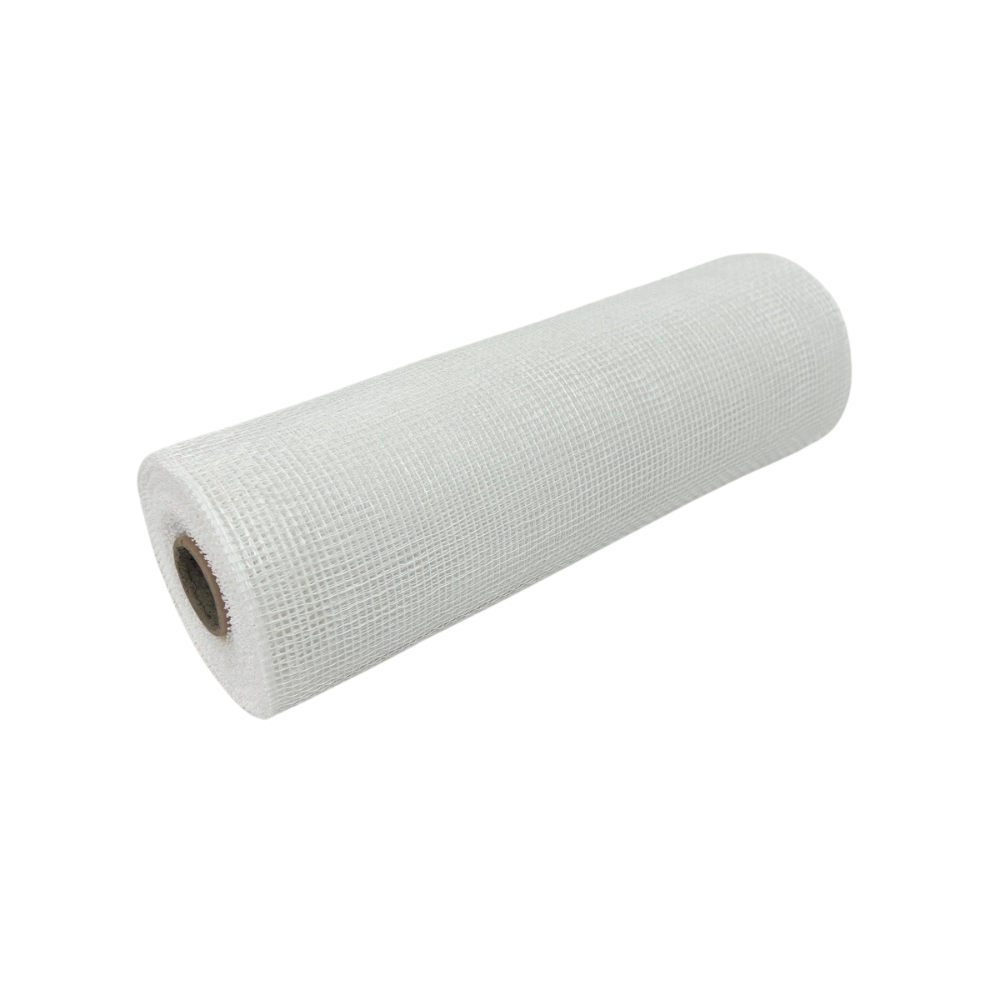 Floral Mesh Wrap Solid Color White – BBCrafts.com