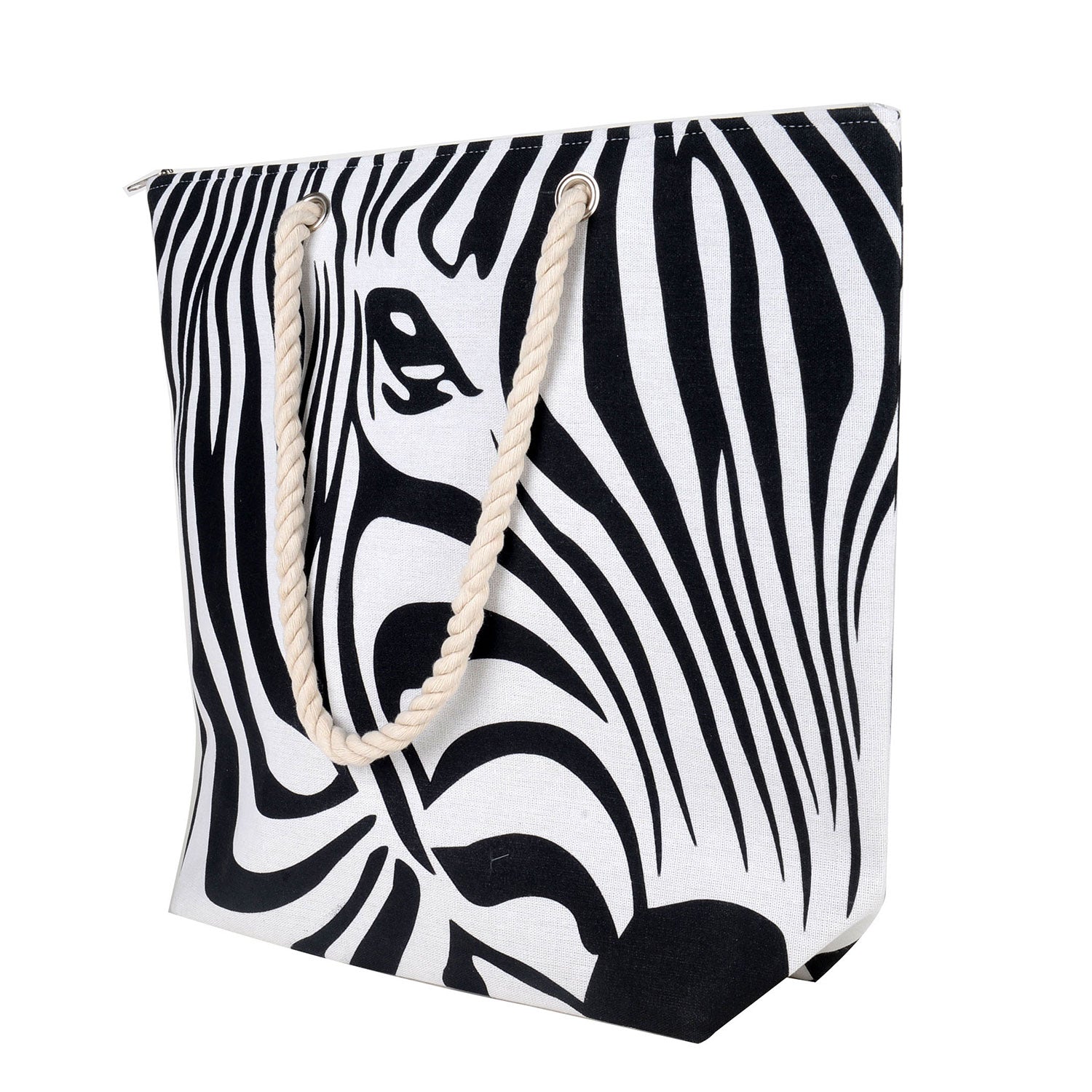 19 In x 15 In Animal Print Canvas Beach Tote Bag | BBCrafts