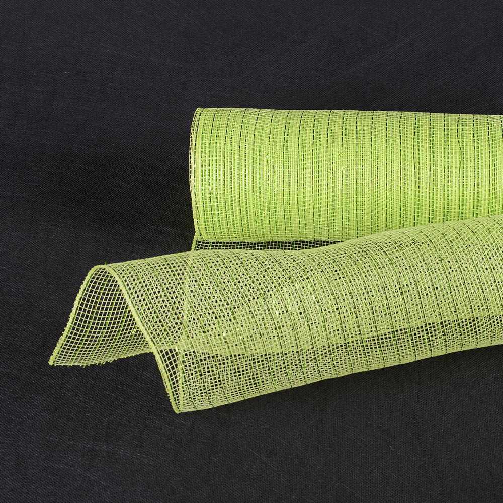 Deco Mesh Wrap Metallic Stripes Apple Green ( 21 Inch x 10 Yards ...