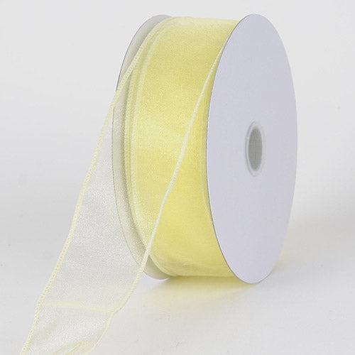 Organza Ribbon Thick Wire Edge 25 Yards Baby Maize ( Width: 1-1/2 inch ...