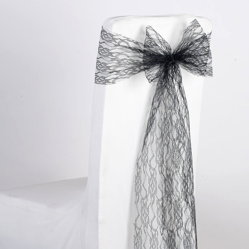 Lace Chair Sash Black ( 7 inch x 106 inches ) - BBCraftsWholesale ...