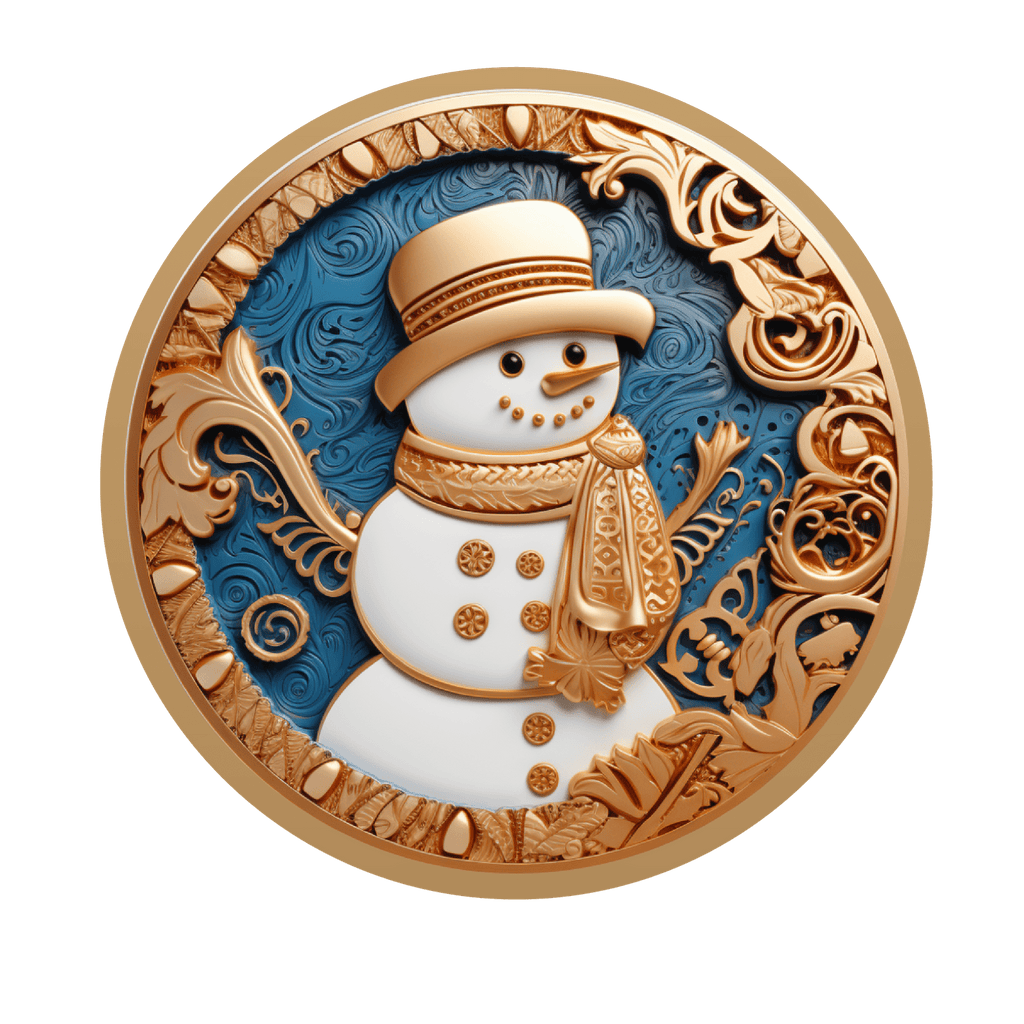 Christmas Metal Sign: 3D SNOWMAN GOLD - Made In USA - - BBCrafts