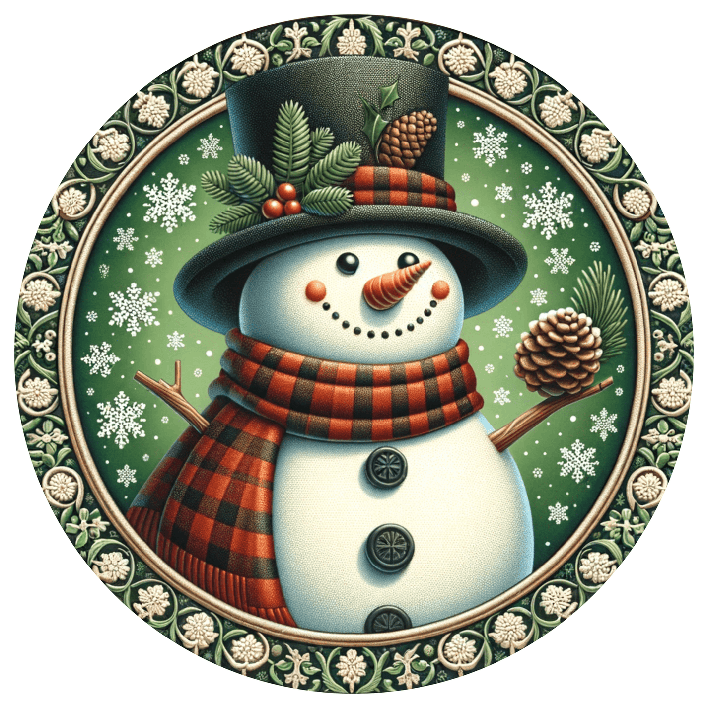 Christmas Metal Sign: SNOWMAN - Made In USA - BBCrafts – BBCrafts.com