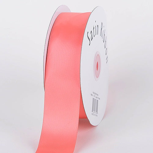 Satin Ribbon Single Face Coral ( 1/4 inch | 100 Yards ...