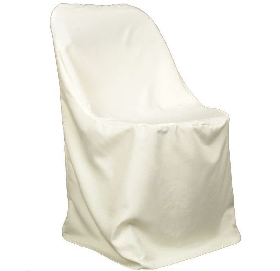 Folding Chair Cover Poly Ivory ( Chair Cover ) - BBCraftsWholesale ...