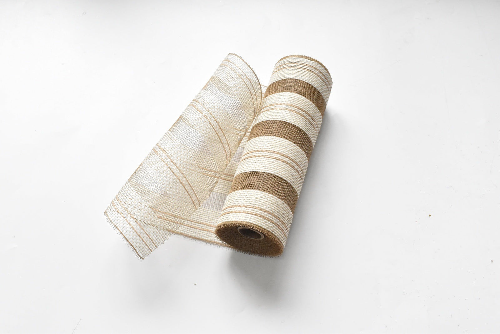 Natural Burlap Metallic Stripes Mesh | Burlap Metallic Mesh for Sale ...