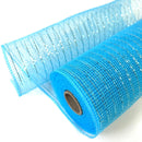Deco Mesh Wrap Metallic Stripes Light Blue Line ( 10 Inch x 10 Yards ...