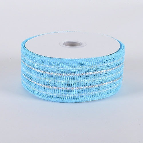Laser Metallic Mesh Ribbon Light Blue ( 4 Inch x 25 Yards ...