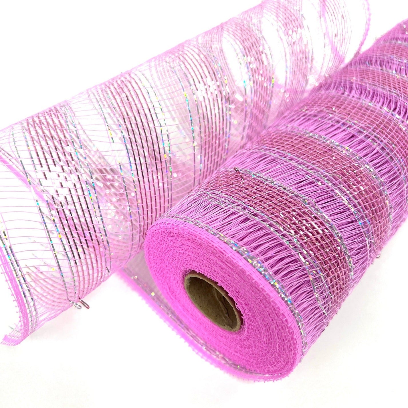 Light Pink - Deco Mesh Metallic Stripes – BBCrafts.com
