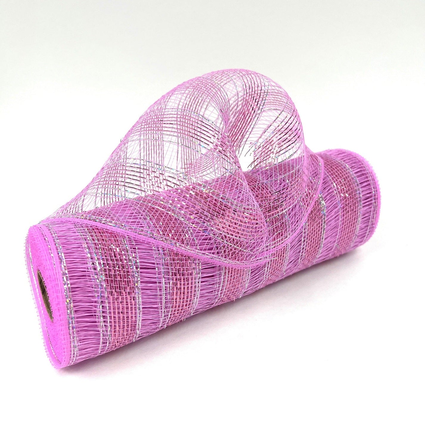 Light Pink Deco Mesh Eyelash Metallic Stripes - BBCraftsWholesale ...