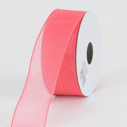 Organza Ribbon Thin Wire Edge 25 Yards Melon ( Width: 5/8 inch | Length ...