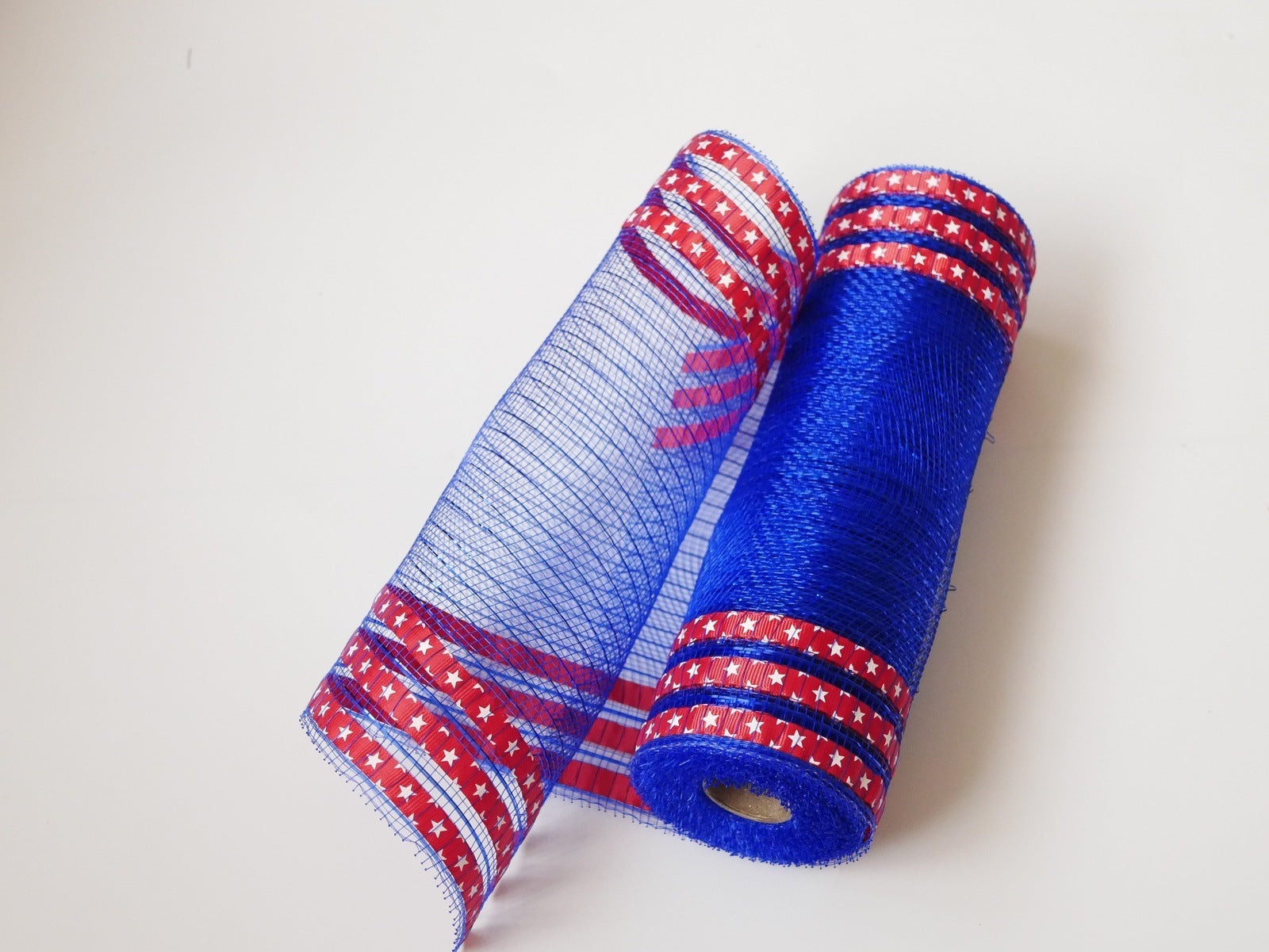 Royal Blue with Red Stars Stripes Deco Mesh - Holiday Deco Mesh - ( 10 ...