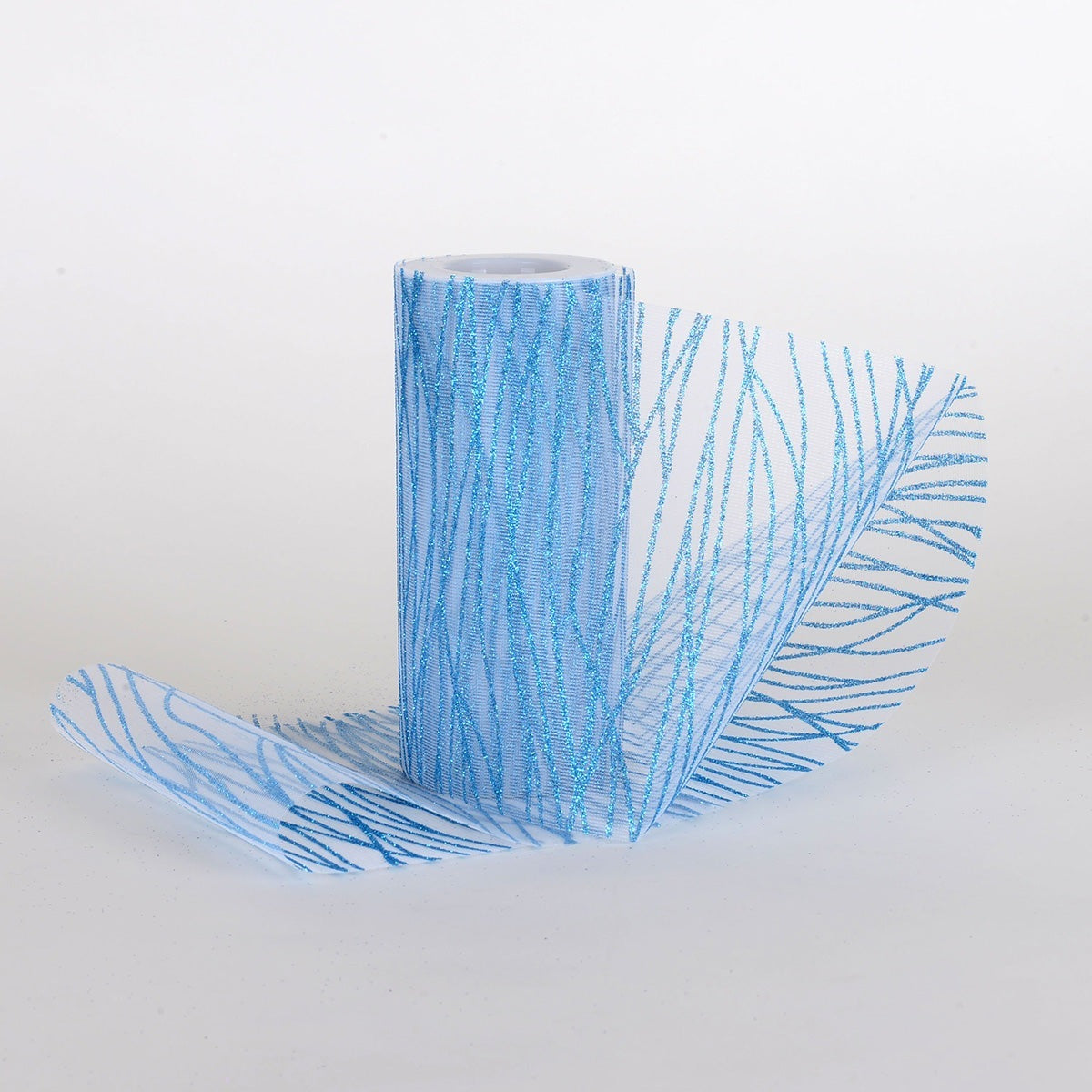 Turquoise Wavy Glitter Tulle Roll 6 Inch x 10 Yards - BBCrafts ...