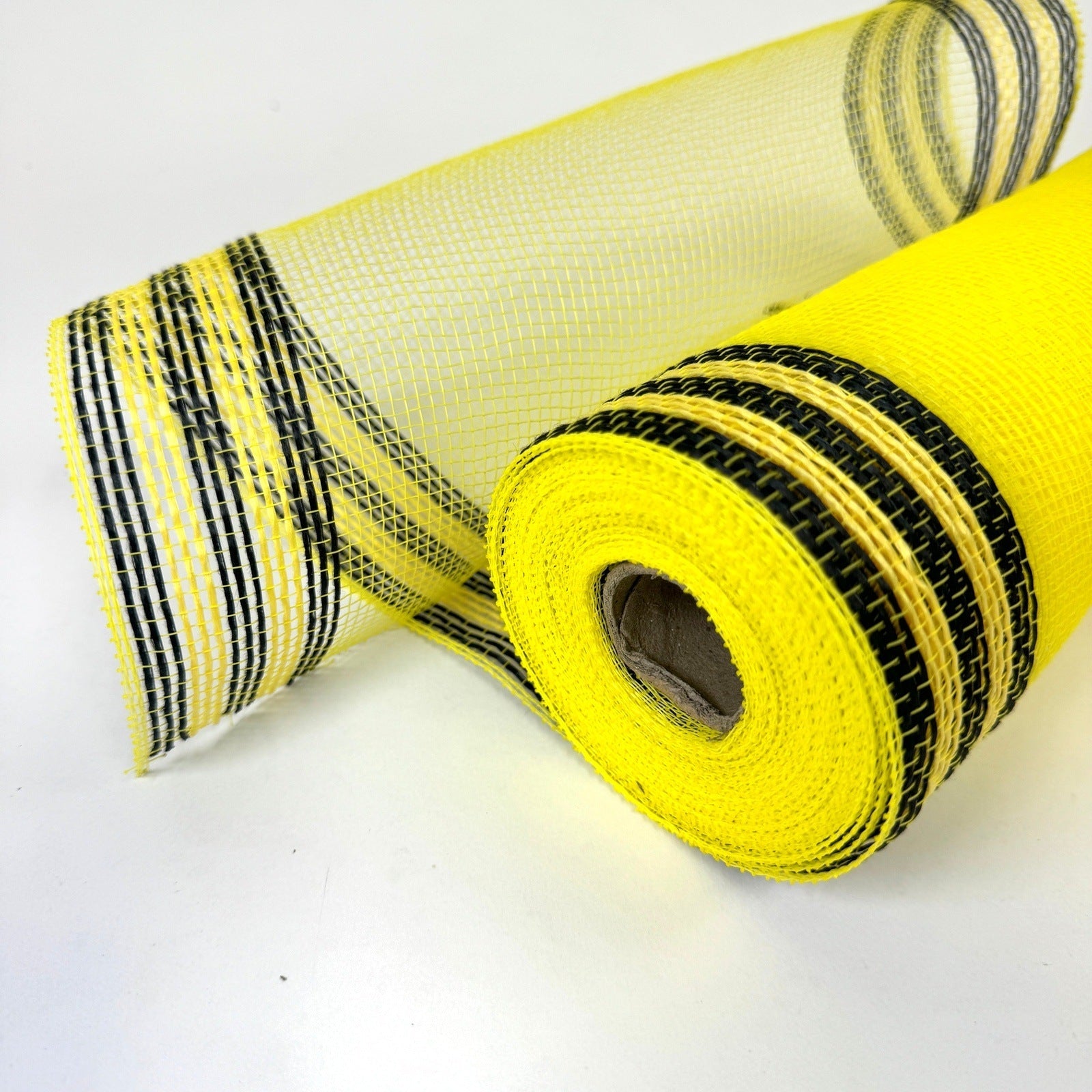 Yellow with Black Stripes Deco Mesh - Holiday Deco Mesh - ( 10 Inch x ...