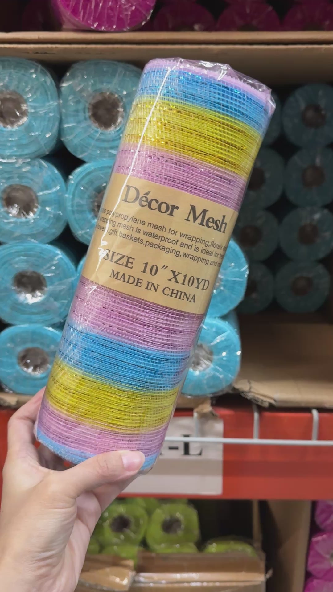 Rainbow - Poly Deco Mesh w/ Laser Mono Stripe – BBCrafts.com