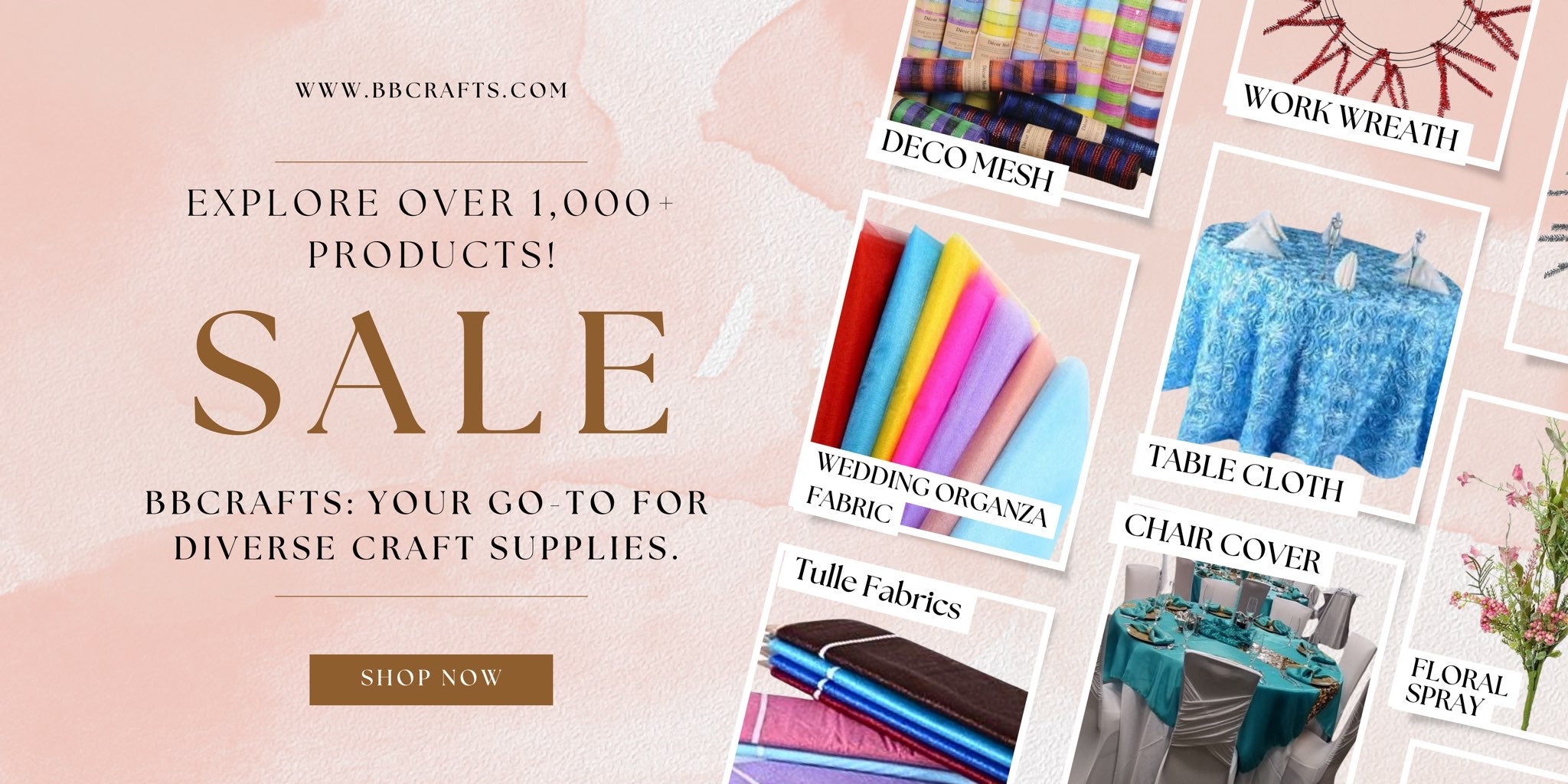 Ribbon, Deco Mesh, Tulle Fabric, Accent Signs and Much More | BBCrafts