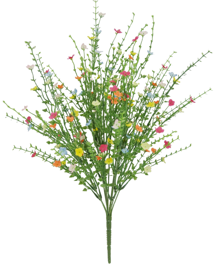 21 Inch Plastic Flowering Bush: Multi - BBCrafts